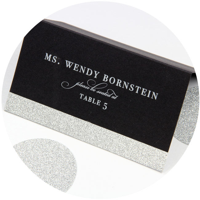 Free Printable - Glitter Paper Layered Place Cards - LCI Paper