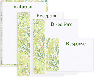 Homemade Green Floral Pocketfold Invitation with Stacked Inserts - LCI ...