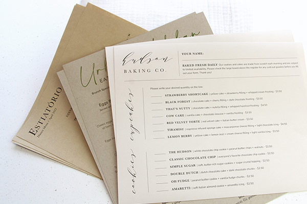 Menu Paper Used By Top Restaurants - LCI Paper