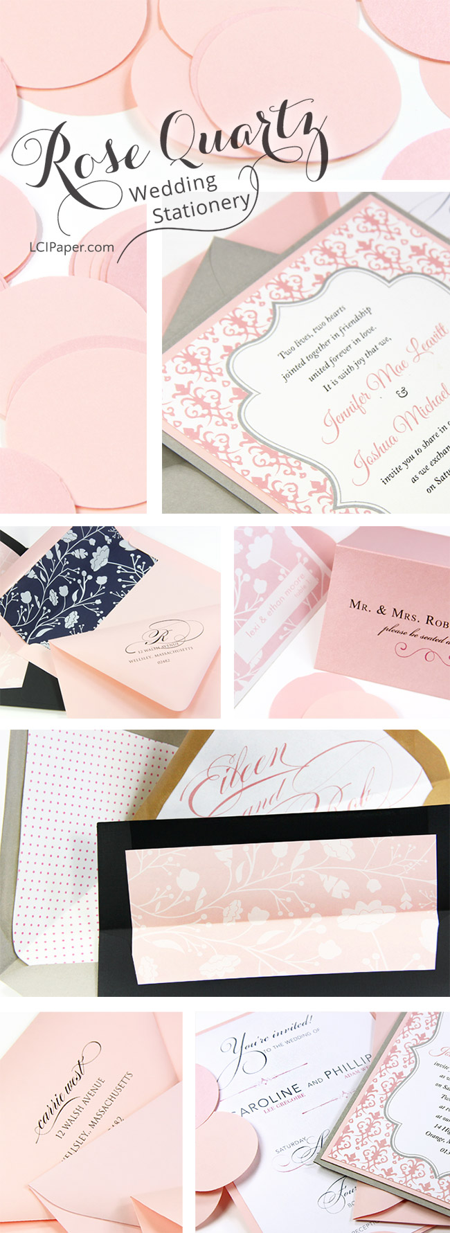 Rose Quartz Wedding Invitation Inspiration - LCI Paper