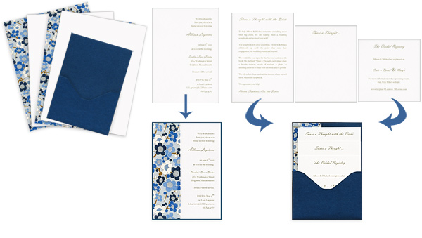 Midnight Blue Stacked Pocket Card Invitation - LCI Paper